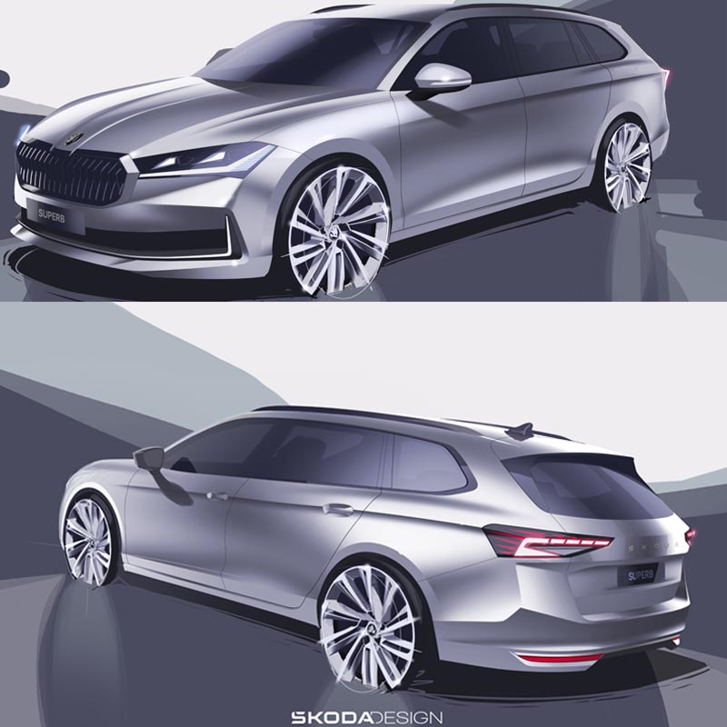 Škoda Auto releases exterior sketches of the fourth generation Superb ...