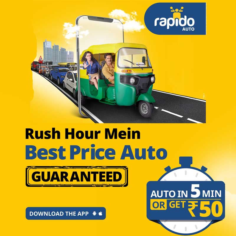 Rapido launches its new brand campaign "5 Nahi Toh 50" | Autoguideindia