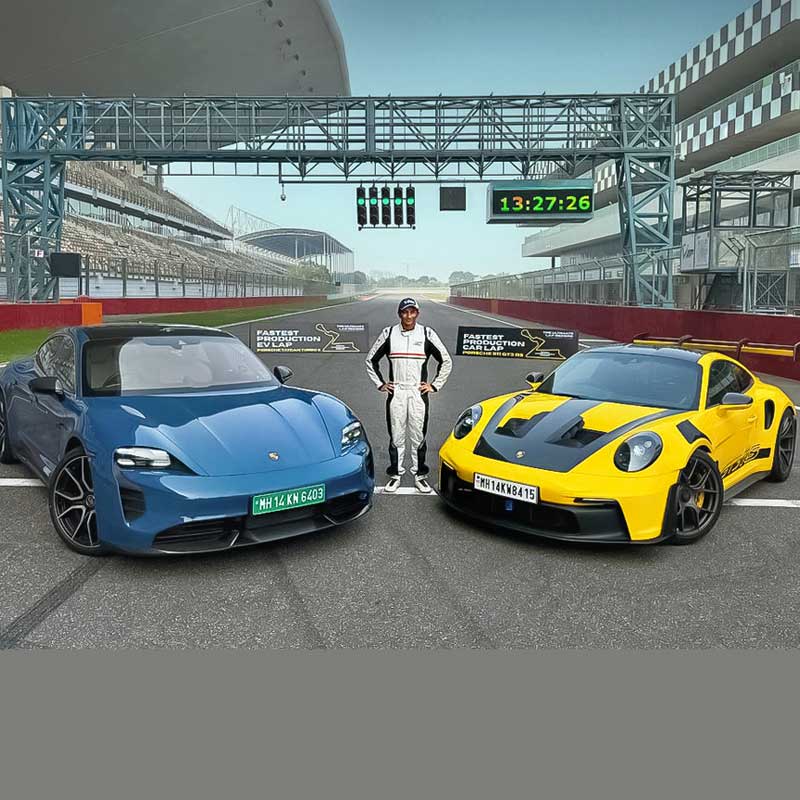 Porsche 911 GT3 RS & Taycan Turbo S achieve lap records at Buddh ...