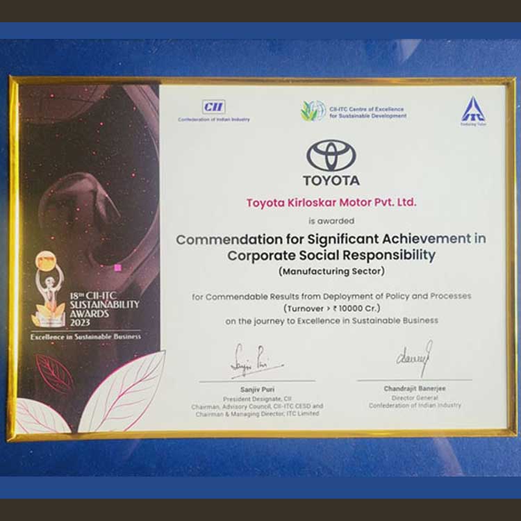 TKM receives 'Commendation for Significant Achievement' at the 18th CII ...