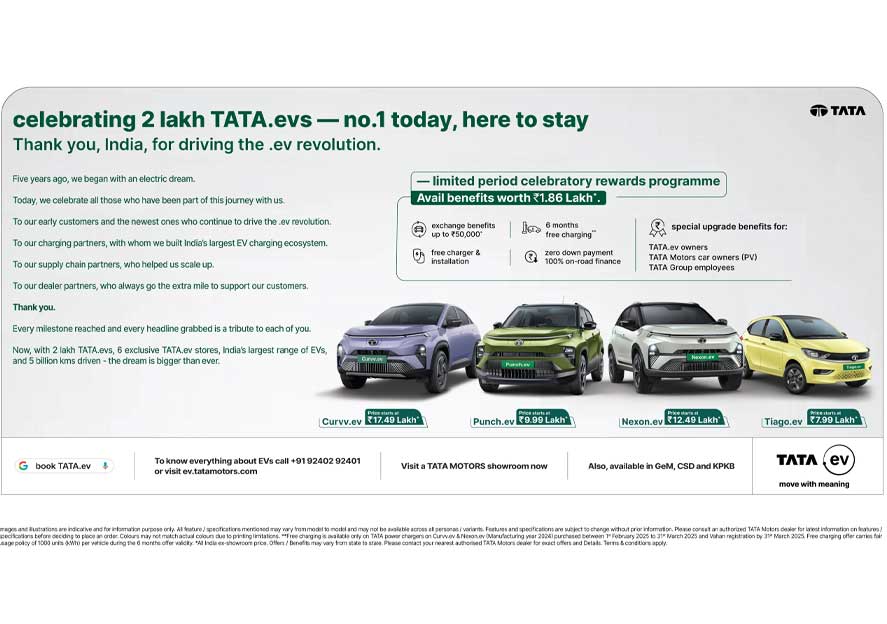 TATA.ev celebrates 2 lakh EV milestone with exclusive customer benefits ...