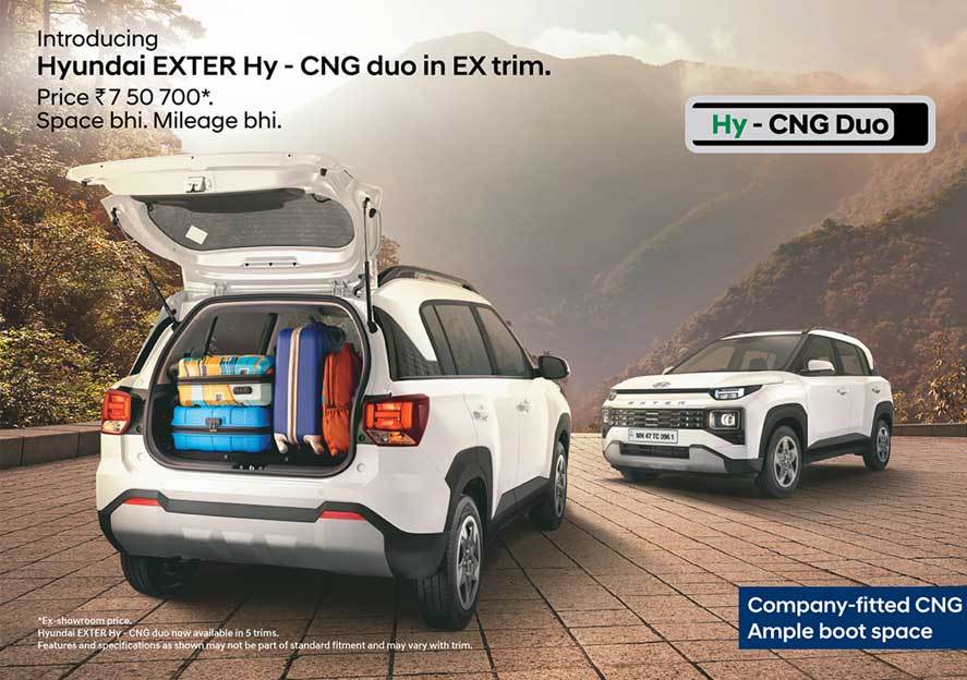 Hyundai launches New EXTER Hy-CNG Duo EX Variant at ₹7.5 Lakh | Autoguideindia