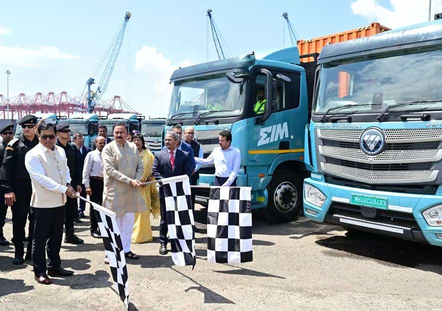 JNPA launches new EV truck fleet to advance green logistics ...