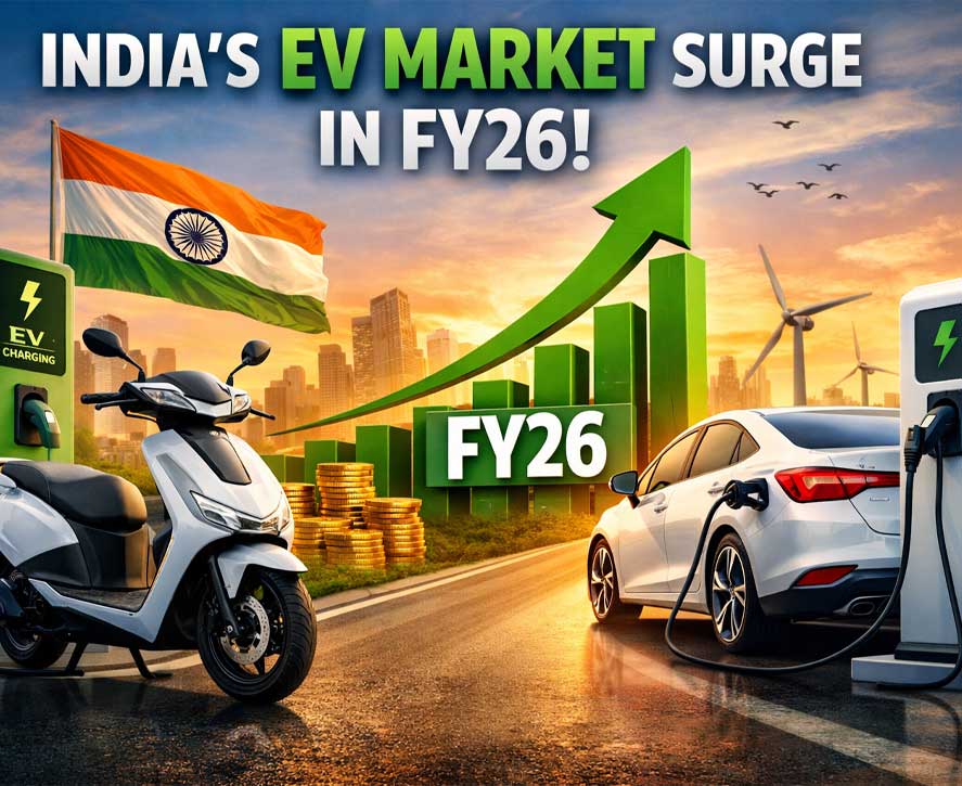 India EV sales surge in FY26 as two-wheeler and four-wheeler demand ...